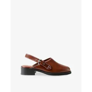 Claudie Pierlot Buckle-strap Leather Clogs