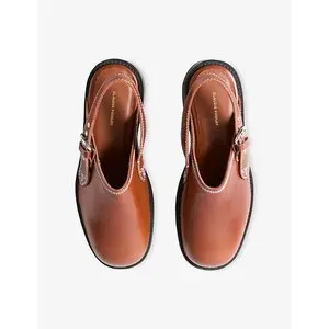 Claudie Pierlot Buckle-strap Leather Clogs