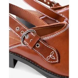 Claudie Pierlot Buckle-strap Leather Clogs