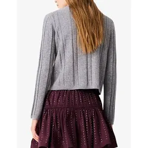 Maje Cotton-collar Ribbed Wool-blend Jumper