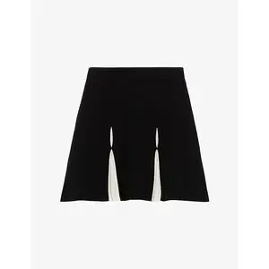 Claudie Pierlot Flared Elasticated-waist Knitted Mini Skirt