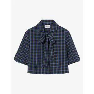 Claudie Pierlot Checked Cropped Cotton Shirt