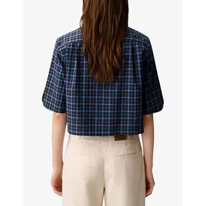 Claudie Pierlot Checked Cropped Cotton Shirt