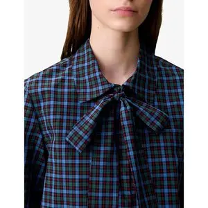 Claudie Pierlot Checked Cropped Cotton Shirt