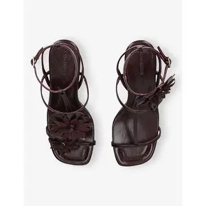 Zimmermann Belara 85 Leather Sandals - Wine Comb