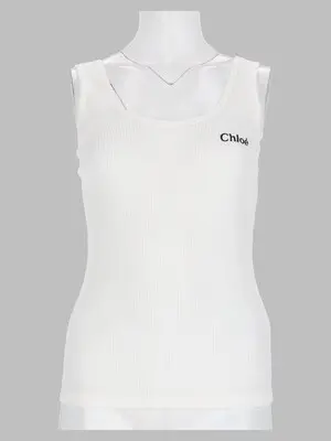 Chloé Ribbed Logo Tank Top