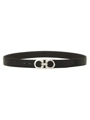 FERRAGAMO Cintura "gancini" In Pelle - Black