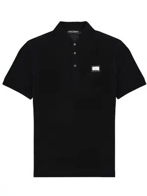 Dolce & Gabbana Polo Con Patch Logo - Black
