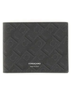 FERRAGAMO Portafoglio Con Logo Monogram - Black