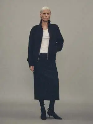 ENTIRE STUDIOS Front-zip Cotton Sweatshirt With Terrycloth Lining And Ribbed Trim - Nero