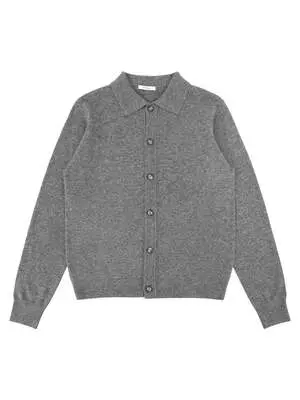 ENTIRE STUDIOS Cashmere & Merino Wool Ribbed Hem Button-up Sweater - Grigio