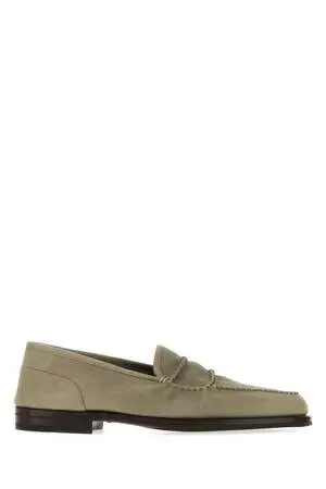 John Lobb Nubuck Bath Loafers With Rubber Sole