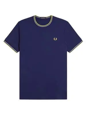 Fred Perry Classic Doppia Rigan T-shirt - Blue