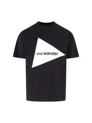 AND WANDER Cotton-blend Short-sleeve T-shirt - Black