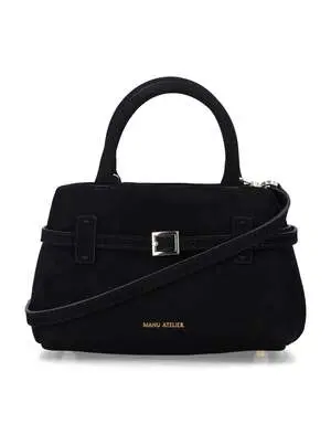 Manu Atelier Structured Top Handle Bag With Buckle Detail - Nero