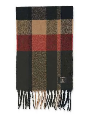 Barbour Westerdale Oversized Checkered Scarf, 180 Cm X 30 Cm - Green Check