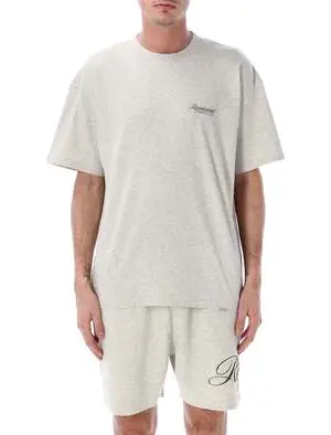 REPRESENT Oversized Graphic T-shirt With Ribbed Neckline - Cream Marl