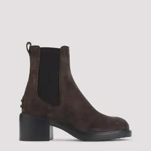 TOD`S Suede Elastic-side Ankle Boots - Brown