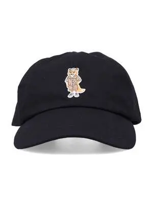 Maison Kitsuné Cotton Baseball Cap With Fox Embroidery - Nero
