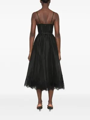 Zimmermann Valiant Silk And Linen Midi Dress - Black