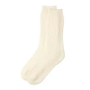 PEACOCK ALLEY Johnstons Of Elgin Cashmere Luxe Ribbed Bed Sock - Carbon
