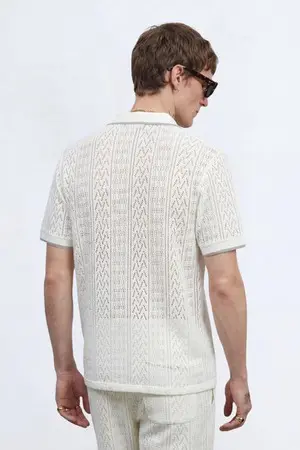 TWISTED TAILOR Oscar Tipped Crochet Cotton Polo Shirt