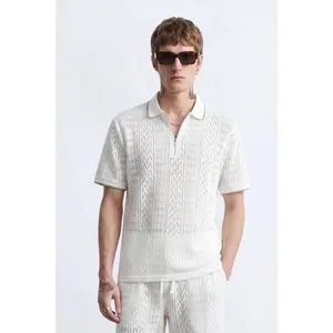 TWISTED TAILOR Oscar Tipped Crochet Cotton Polo Shirt