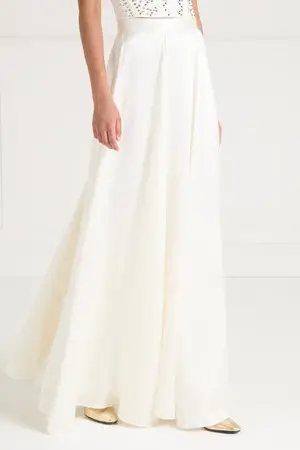 TEMPERLEY LONDON Amerie Satin Skirt - Ivory