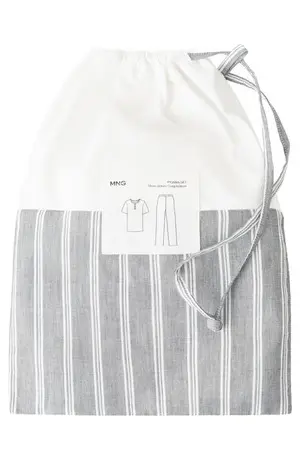 Mango Cotton Pajama Henley & Pants Set