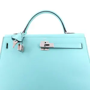 Hermès Kelly Handbag Epsom With Palladium Hardware 32 - Blue