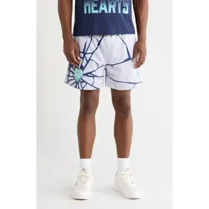 OVERTIME Cold Hearts Graphic Mesh Shorts - Grey