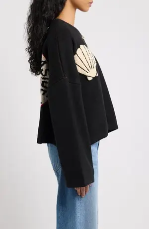 DRESSED IN LALA Sea You Later Boxy Seashell Cardigan