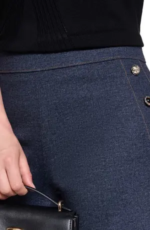 Karl Lagerfeld Paris Pull On Sailor Wide Leg Pants