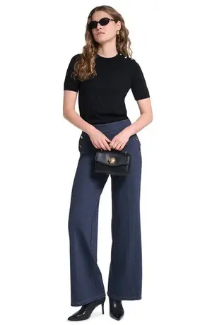 Karl Lagerfeld Paris Sailor Wide Leg Pants