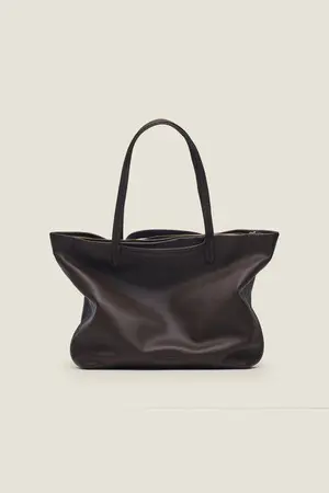 WOOL & OAK Rove Organized Leather Travel Tote - Chocolate