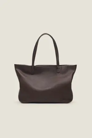 WOOL & OAK Rove Organized Leather Travel Tote - Chocolate