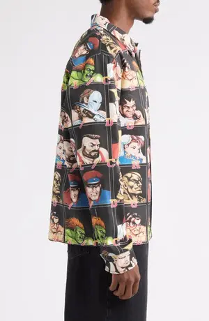 CRIMINAL DAMAGE X Street Fighter Ii Arcade Cotton Button-up Shirt