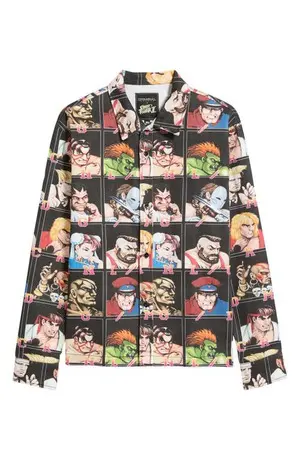 CRIMINAL DAMAGE X Street Fighter Ii Arcade Cotton Button-up Shirt