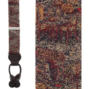 Trafalgar Paris Tapestry Silk Novelyt Button End Suspenders - Multiple