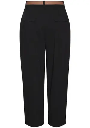 LASCANA Belted Cropped Trousers - Black