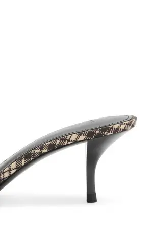 Mango Faux Leather Kitten Heel Sandal - Vanilla
