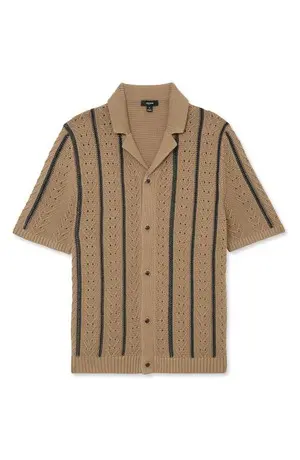 REISS Ellingham Striped Short Sleeve Sweater