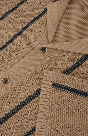 REISS Ellingham Striped Short Sleeve Sweater