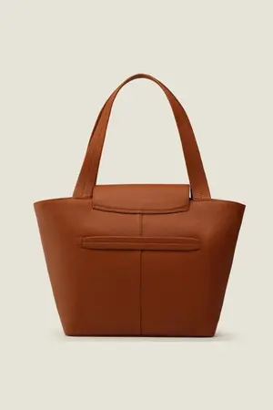 WOOL & OAK Muse Leather Work Tote - Caramel