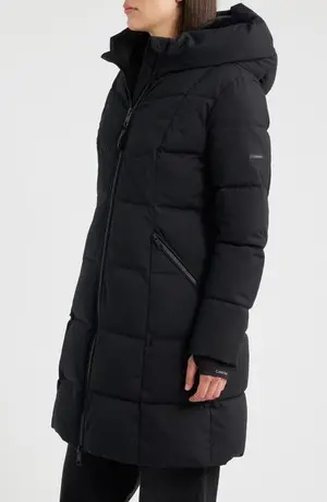 Calvin Klein Oxford Long Puffer Coat - Black