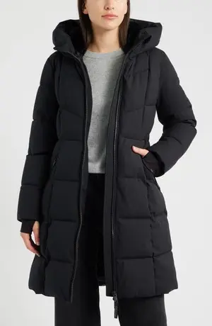 Calvin Klein Oxford Long Puffer Coat - Black