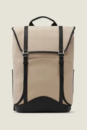 WOOL & OAK Lightweight Herringbone Travel Backpack - Herringbone Black