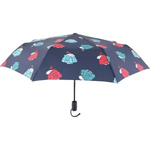 PEANUTS Snoopy Puffer Jacket All Over Print Auto Open And Close Umbrella - Blue