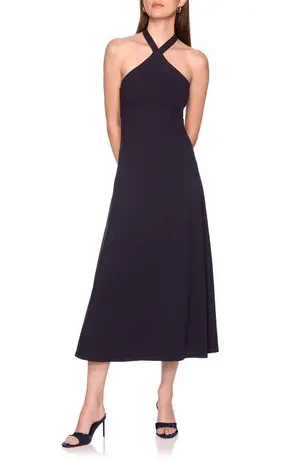 Susana Monaco Halter String Tie Midi Dress