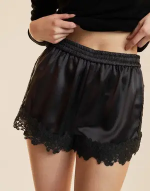 Cynthia Rowley Garbo Lace Shorts Black